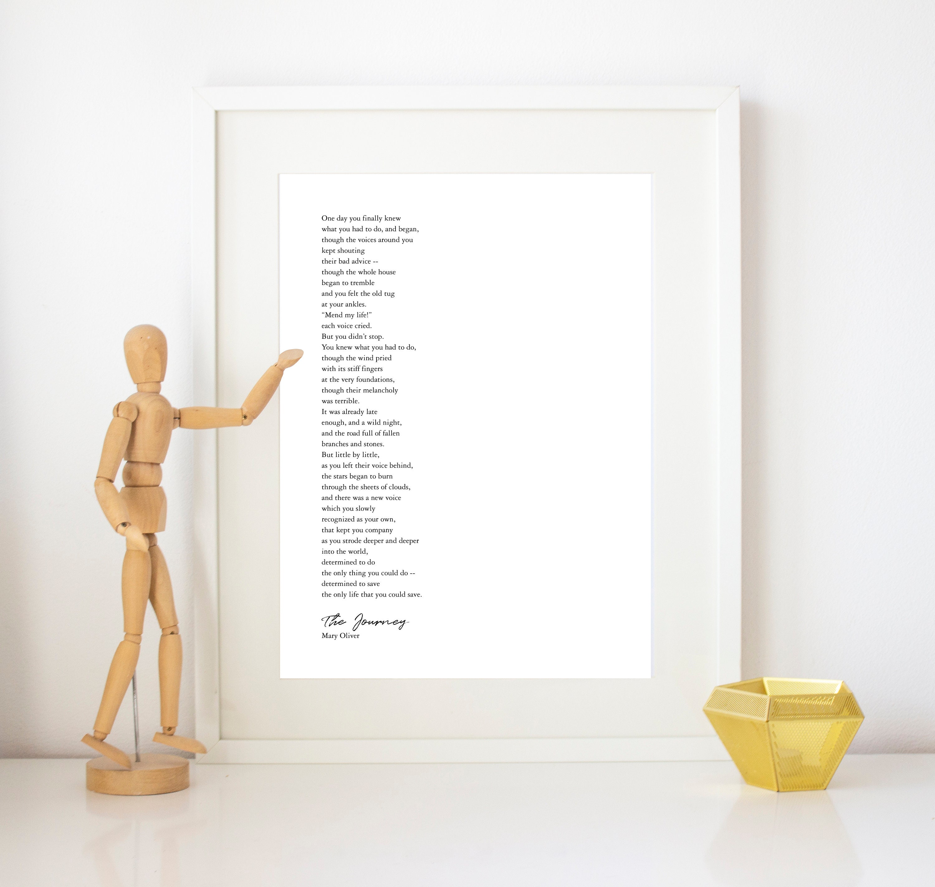 The Journey Poem by Mary Oliver Poster | Mary Oliver Print | Minimal ...