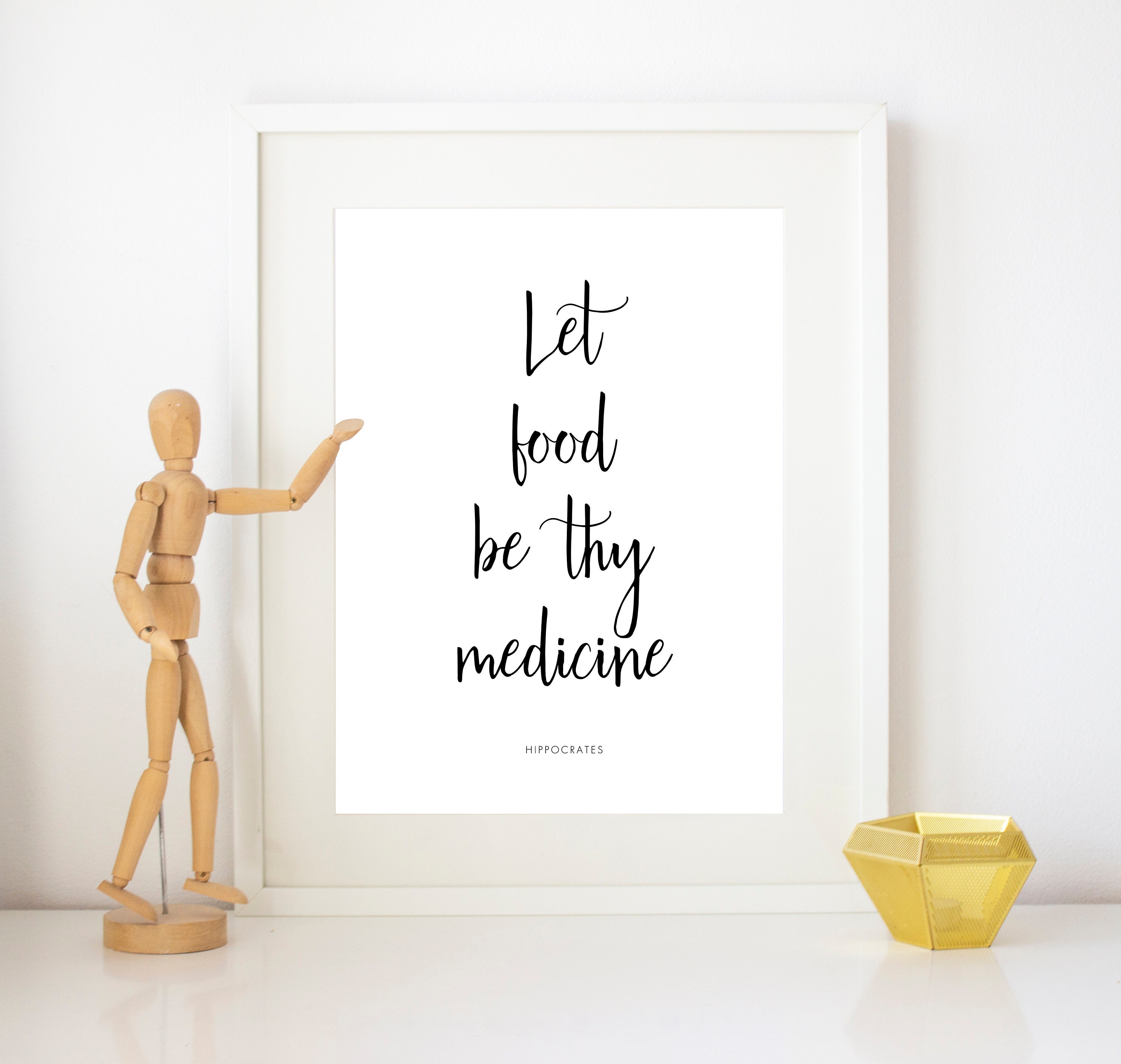 Let Food Be Thy Medicine Poster | Hippocrates Quote Print | Kitchen ...