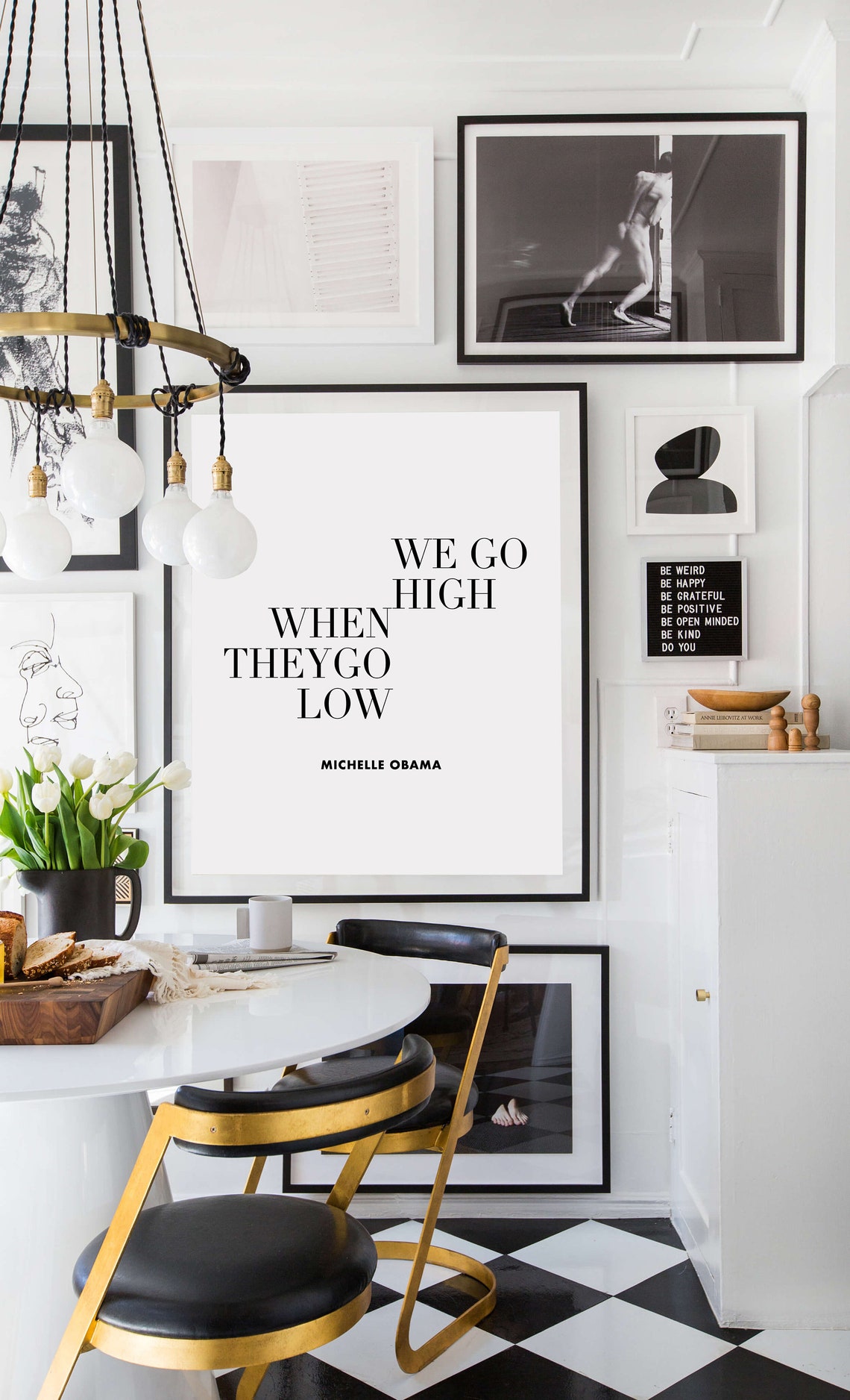 Michelle Obama Poster When They Go Low We Go High Quote - Etsy