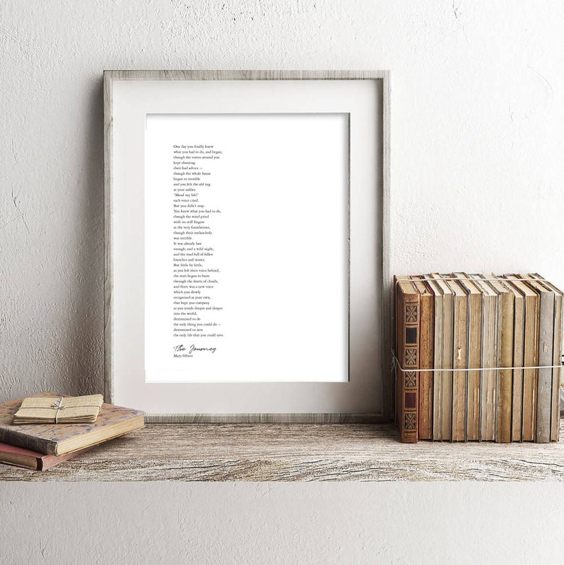 The Journey Poem by Mary Oliver Poster | Mary Oliver Print | Minimal ...