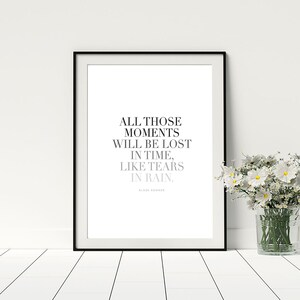 Blade Runner Poster | Tears in Rain Monologue | C-beams Speech | Roy ...