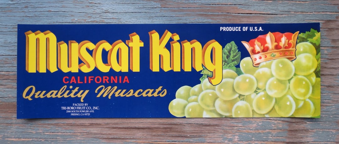 Vintage Unused Crate Label - Muskat King - Tri Boro Fruit Company - Etsy