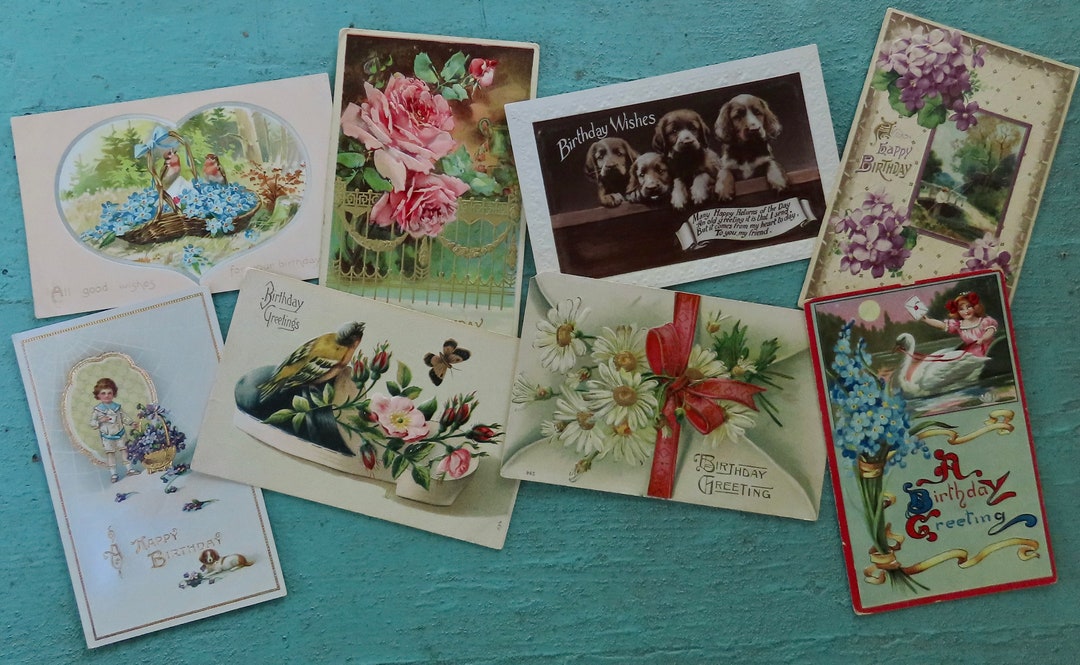 Vintage Birthday Postcards - Etsy