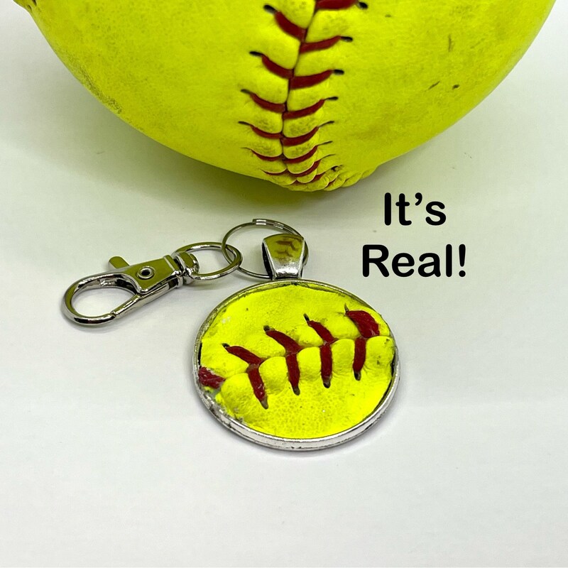 Softball Keychain - Etsy