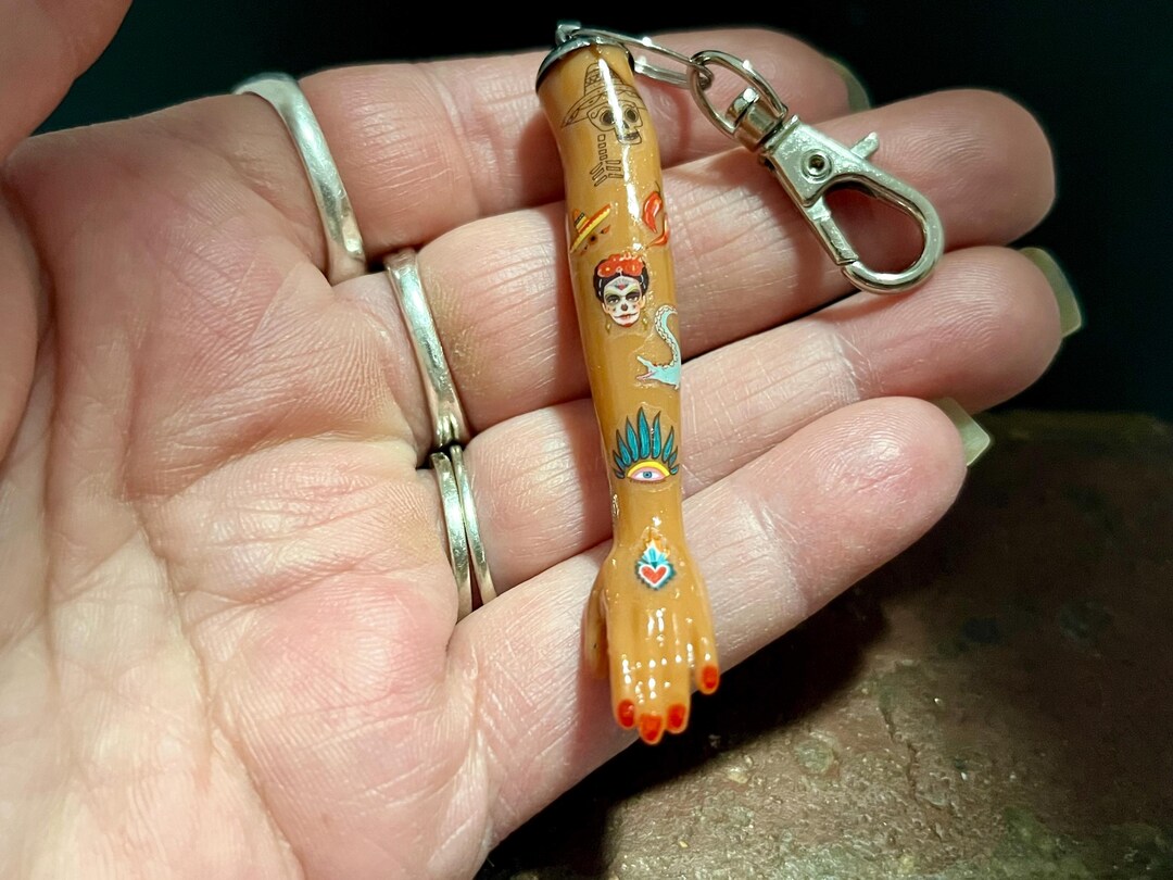 Mexico Inspired Tattooed Up-cycled Doll, Mexican Key Chain, Tattoos ...