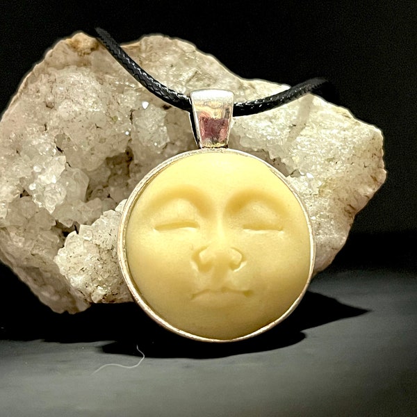 Moon Face Pendant - Etsy