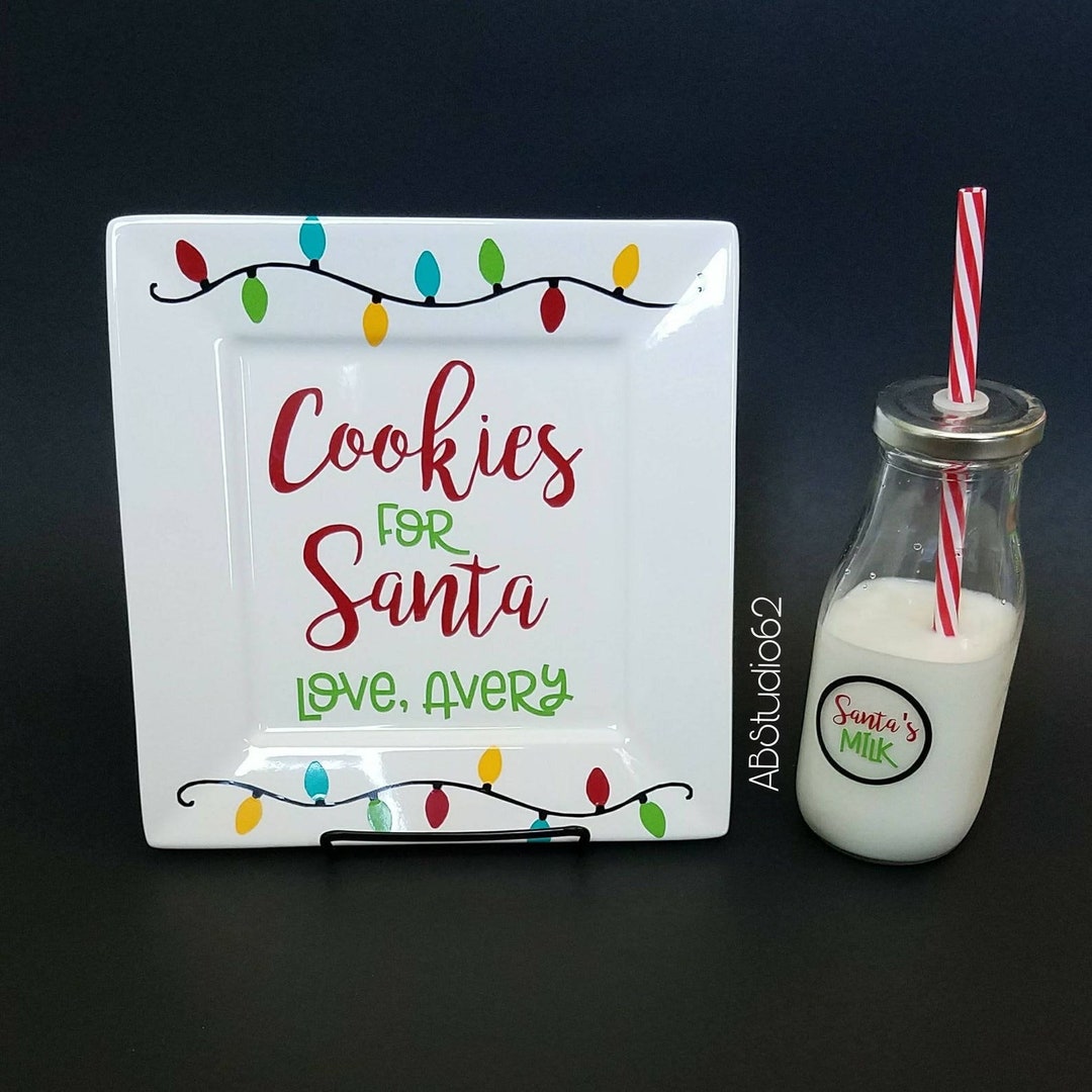 Santa Christmas Plate, Santa Treat Plate, Reindeer Treat Plate, Santa ...