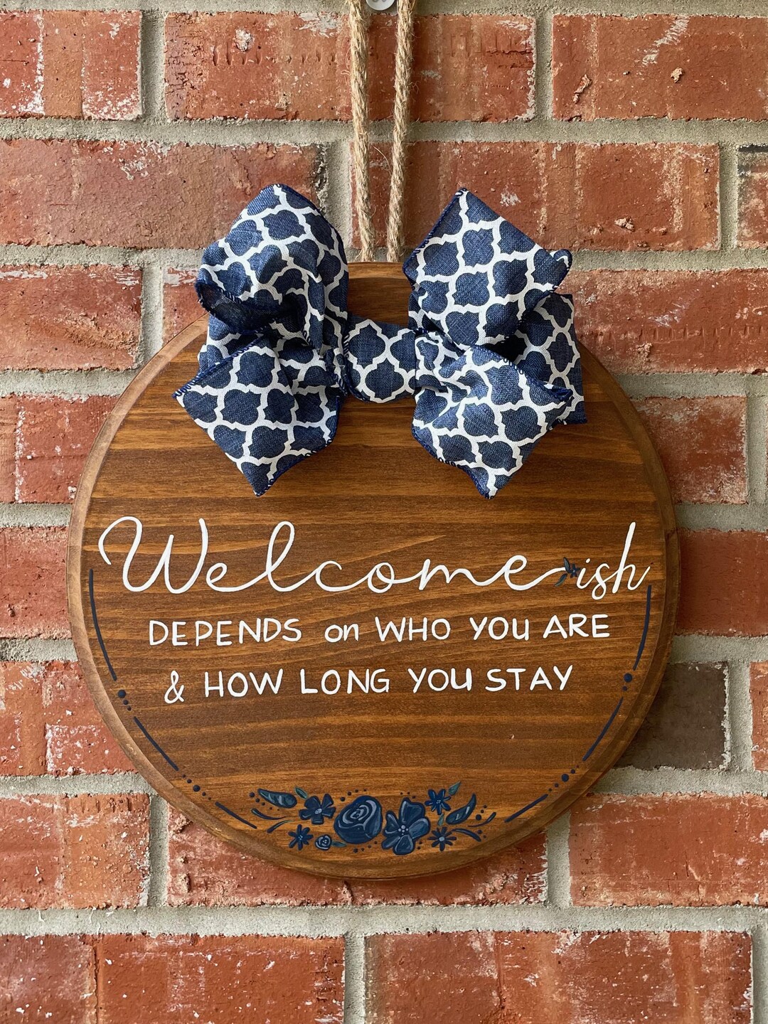 Hand Lettered Sign, Welcome Sign With Bow, Hand-lettered Sign, Welcome ...