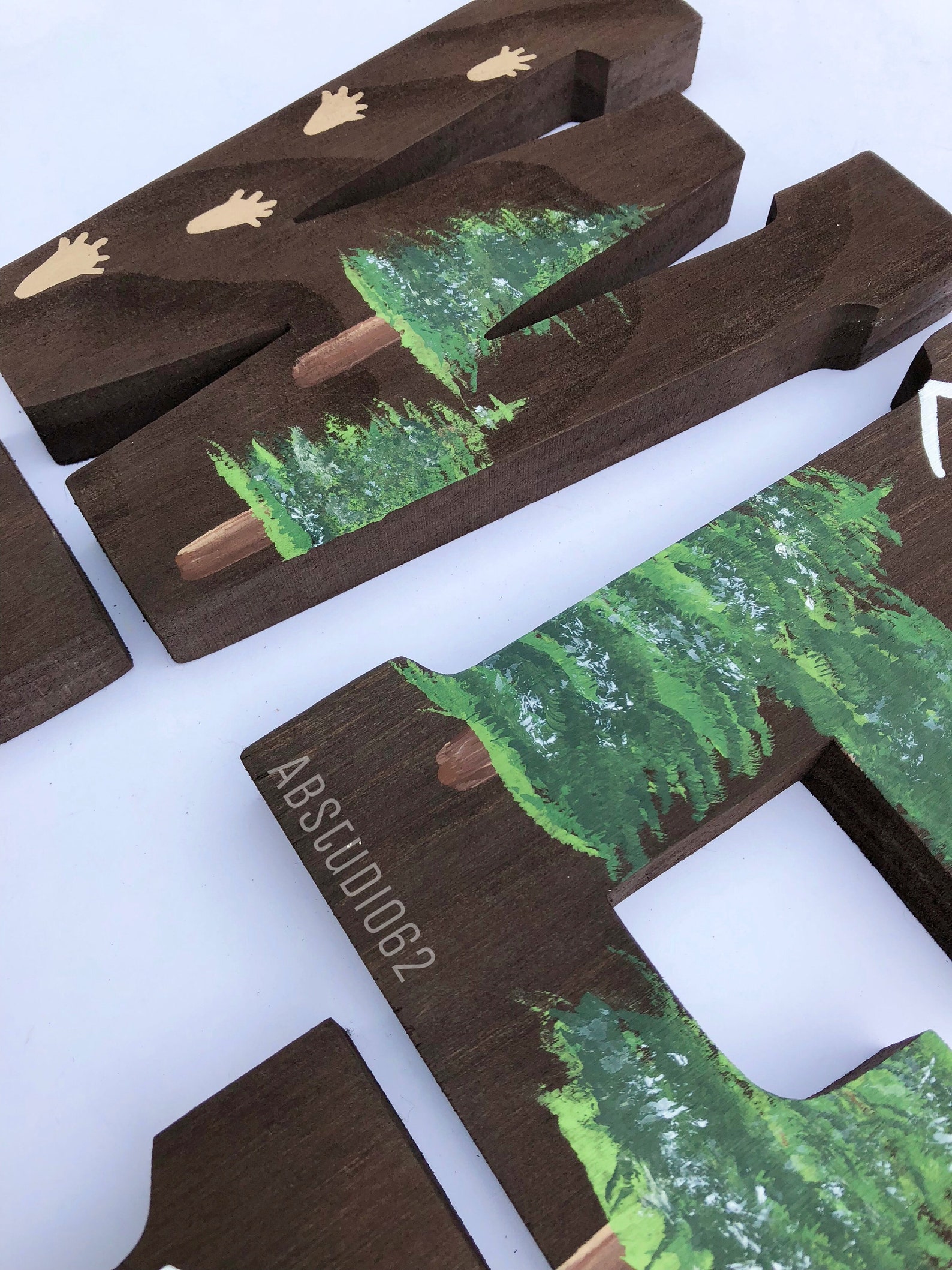 Woodland Nursery Decor Nature Wood Letters Nature Nursery | Etsy