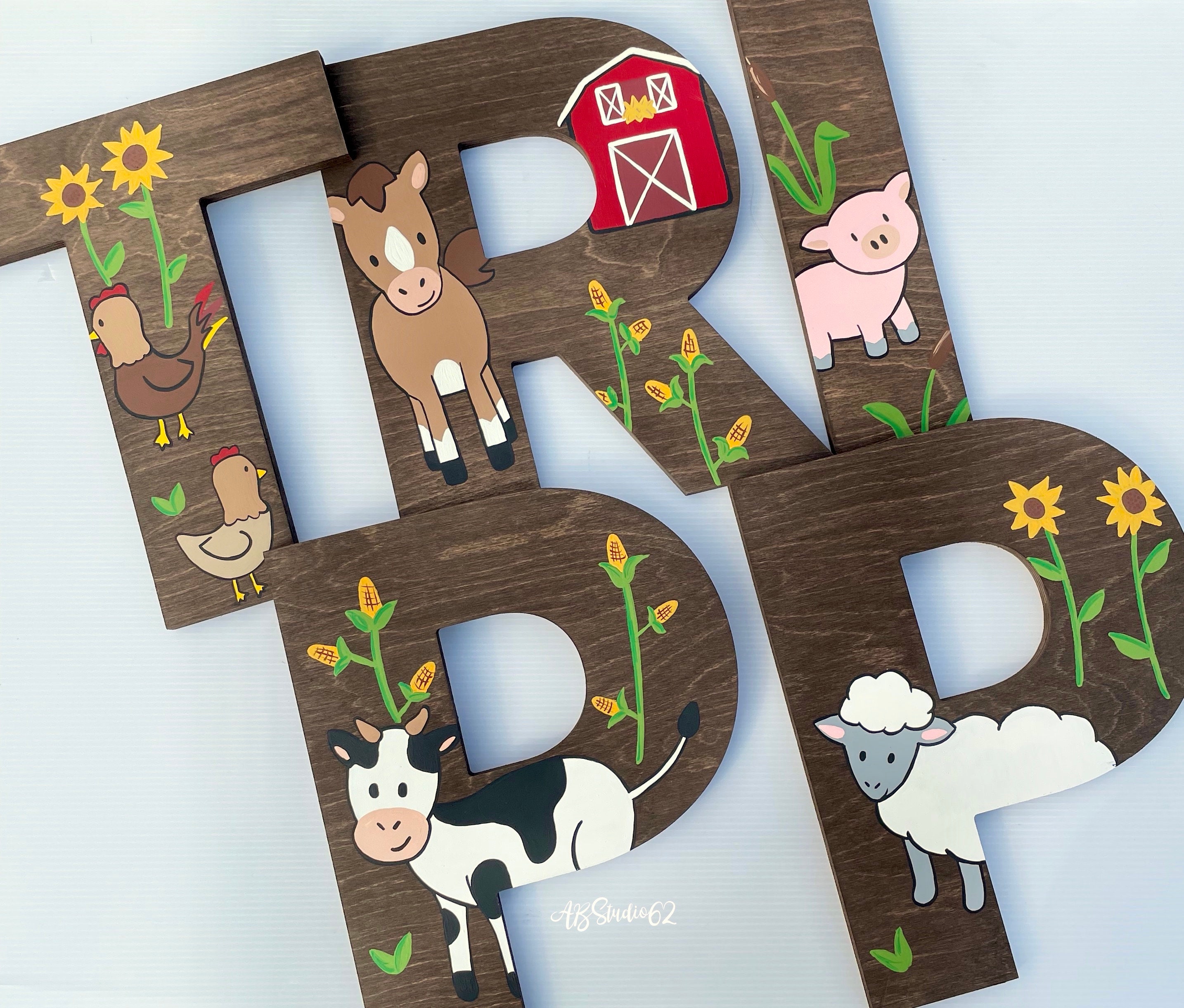 Wooden Letters Farm Theme