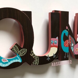 Wooden Letters for Nursery, Woodland Nursery Decor, Hand Painted Wood ...