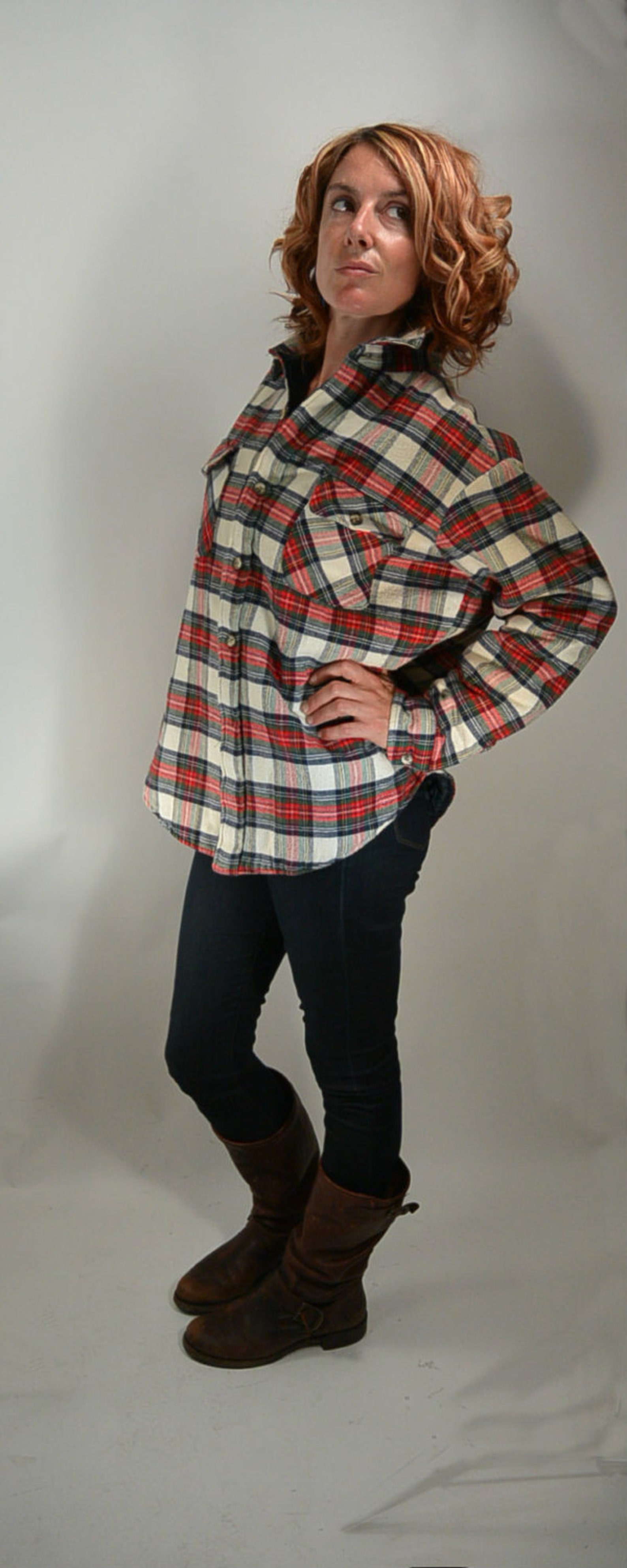 Grunge Flannel// 80s Flannel// Insulated Flannel Button Down// Quilted ...