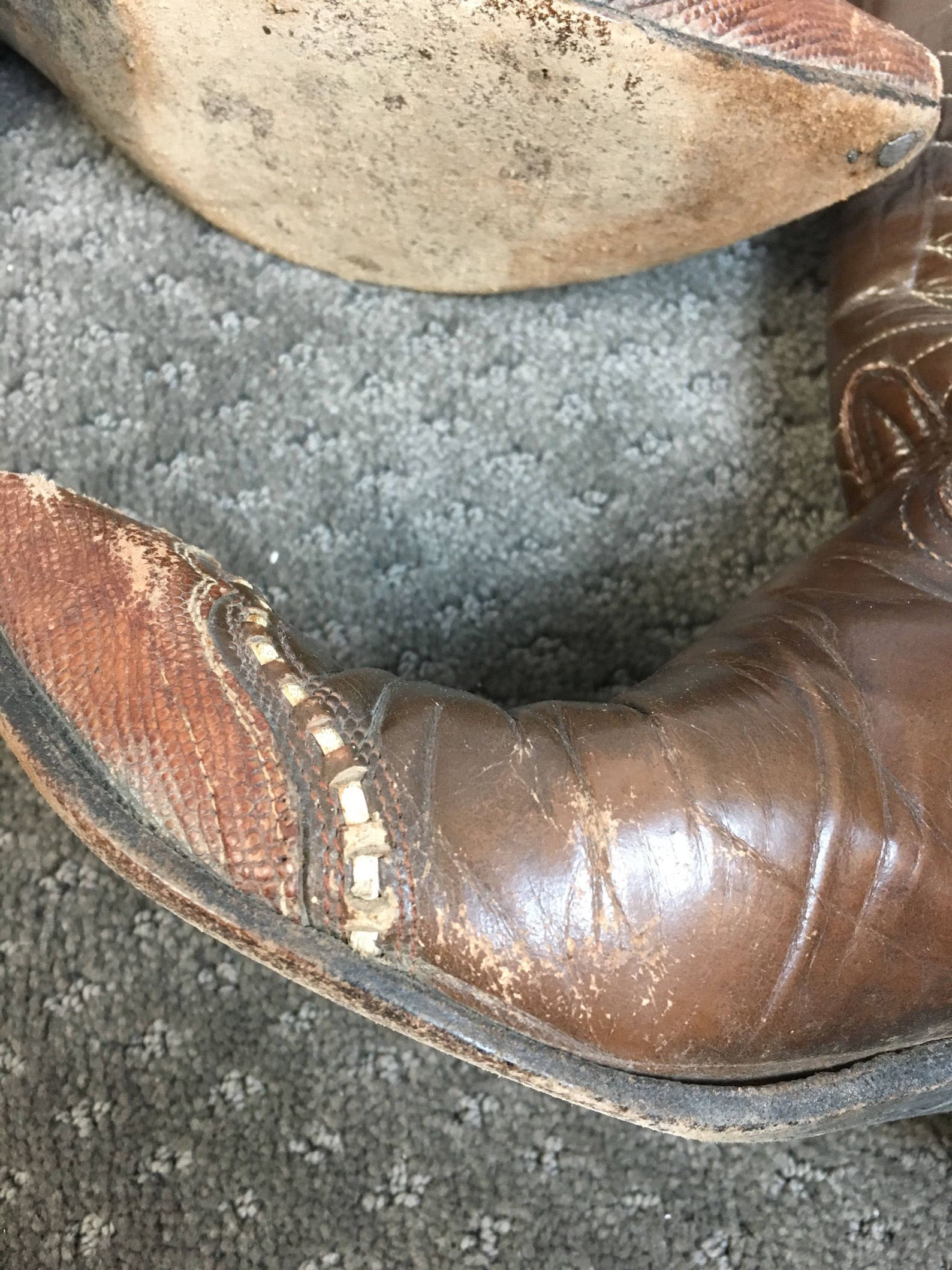 Vintage Tony Lama Boots//brown Leather and Snakeskin Cowboy - Etsy