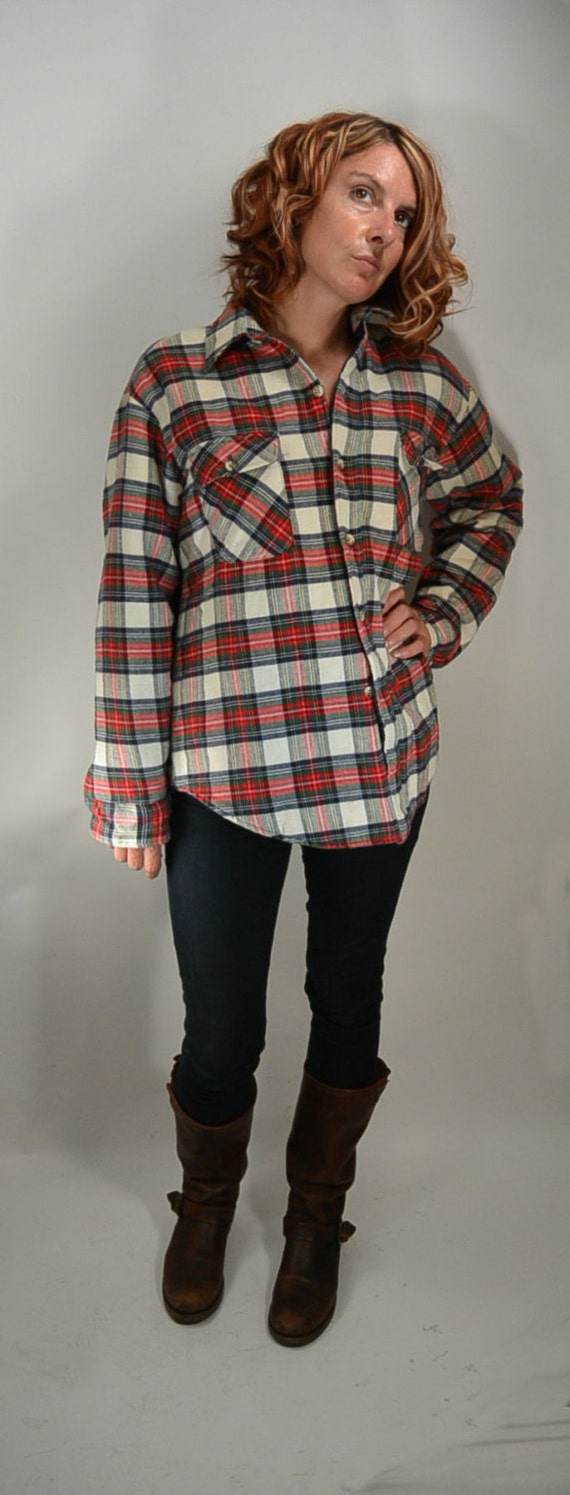 Grunge Flannel// 80s Flannel// Insulated Flannel Button Down// | Etsy