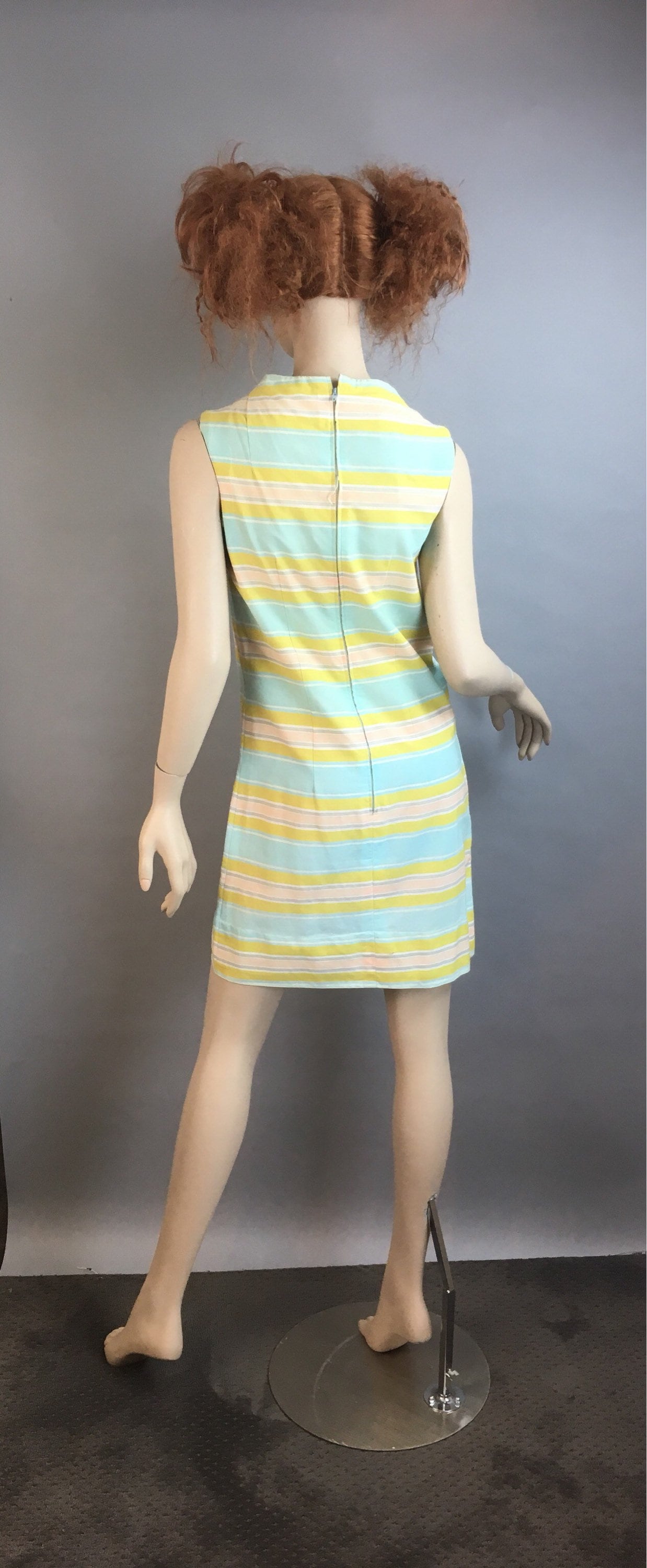 60s Mod Dress// Pastel Mod Shift Dress// Vintage Striped Mini Dress F1 ...