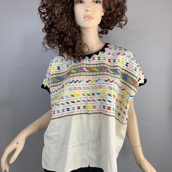 Huipil Poncho - Etsy