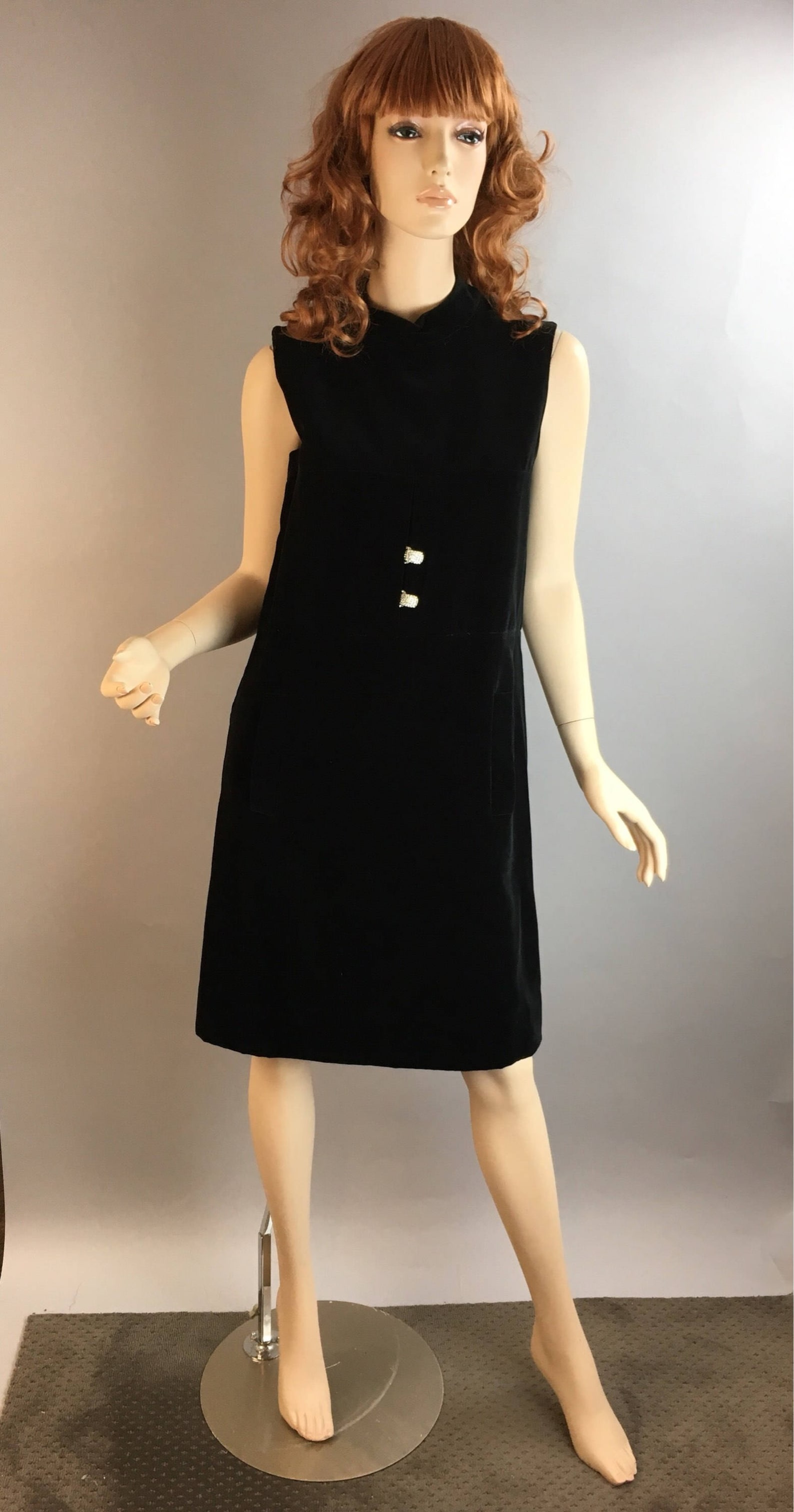 Vintage Mod Party Dress// 60s Velvet Dress// Vintage Shift Dress F1 - Etsy