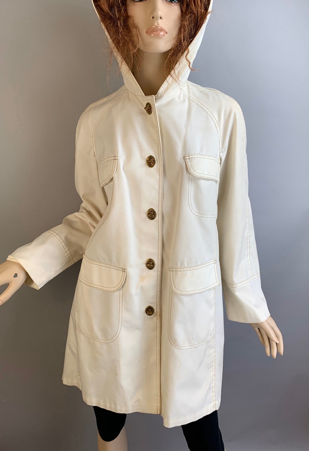 Vintage Raincoat// Toggle Raincoat// 60s Mod Raincoat - Etsy