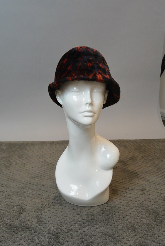 1960s RENEE' Mod Cap Hat Fall Colors Rhinestones and … - Gem