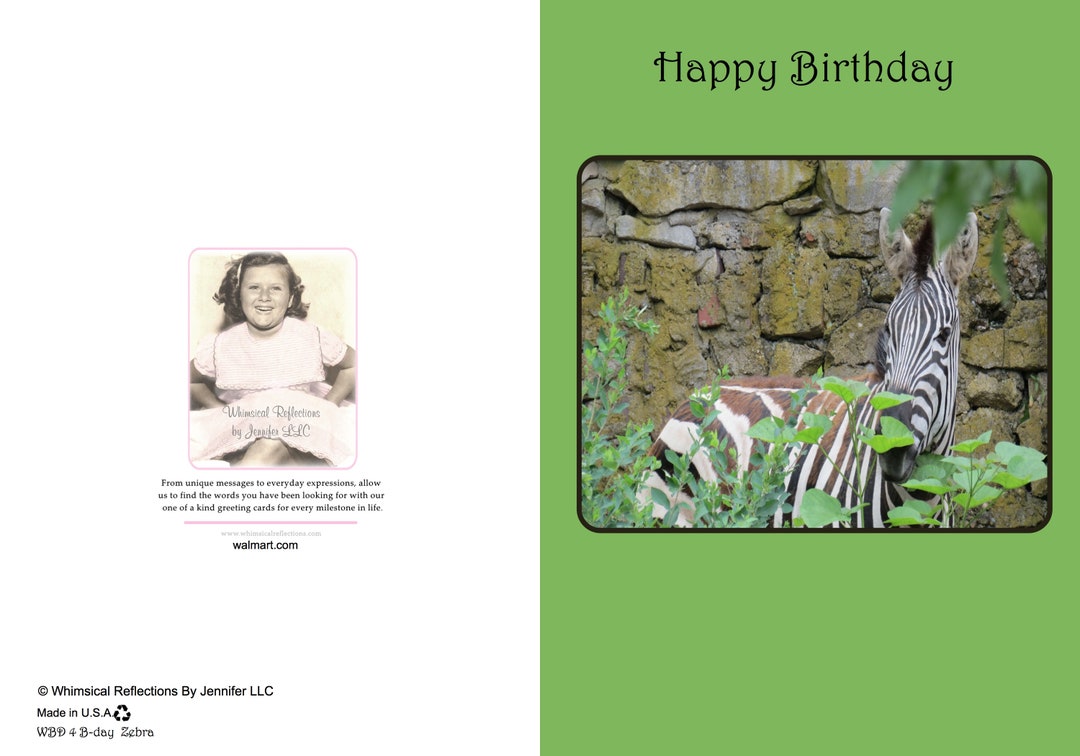 Zebra Birthday Card, Animal Theme, Special Day - Etsy