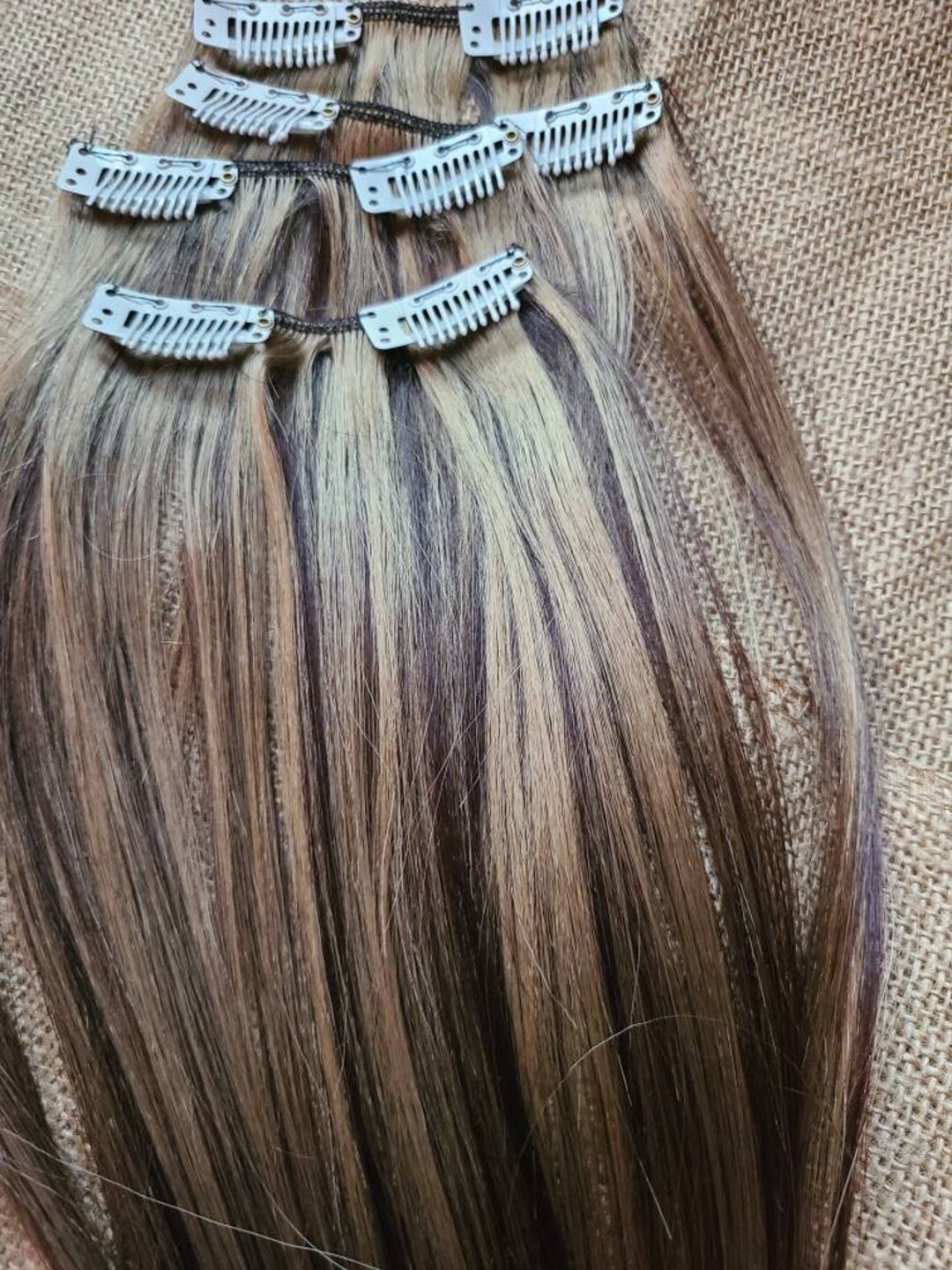 15 Pc Layered 10 and 12 Inch Clip in Hair Extensions, Great for a New ...