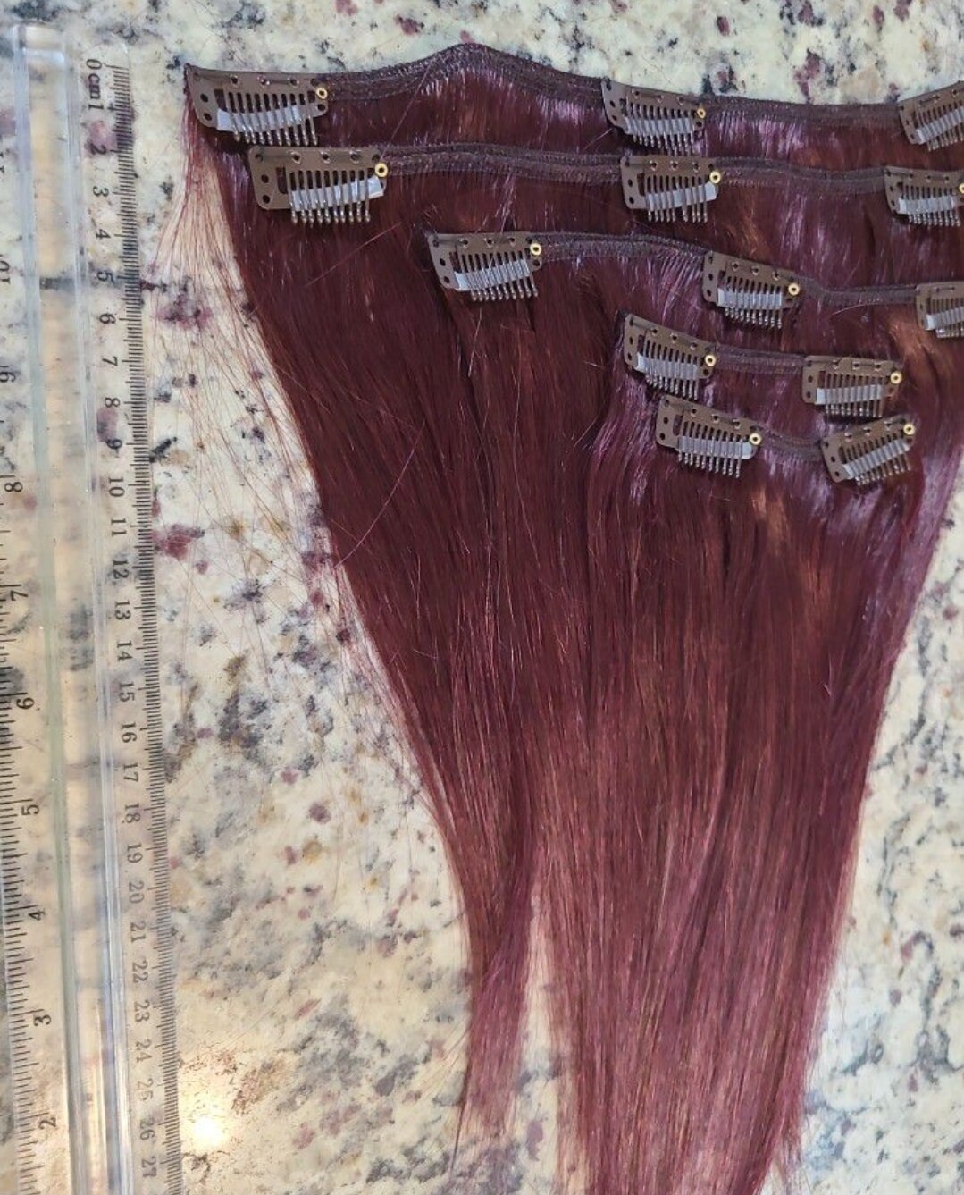 Stunning Brand New Burgundy Color Real Hair 10 Inch Human Hair Clip in ...