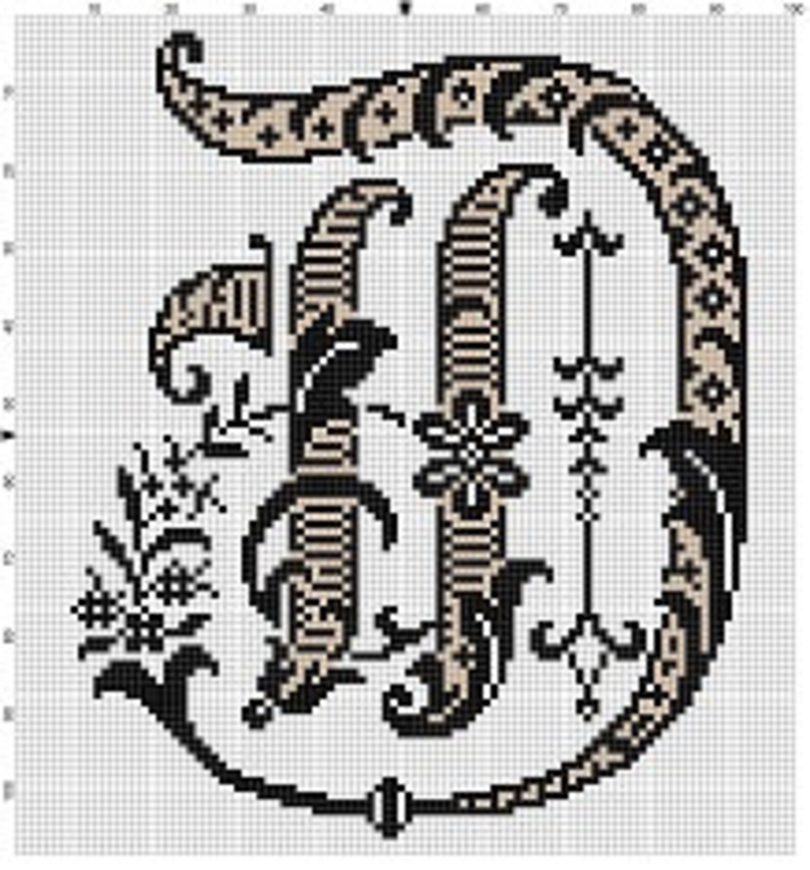 Monogram Letter D Fancy Vintage Wedding Baby Home | Etsy