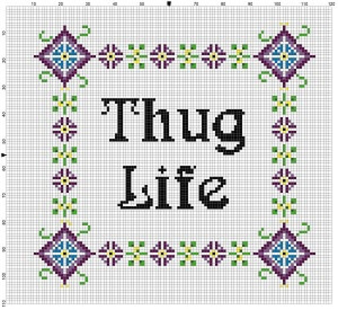 Thug Life - Cross Stitch Pattern - Instant Download - Etsy