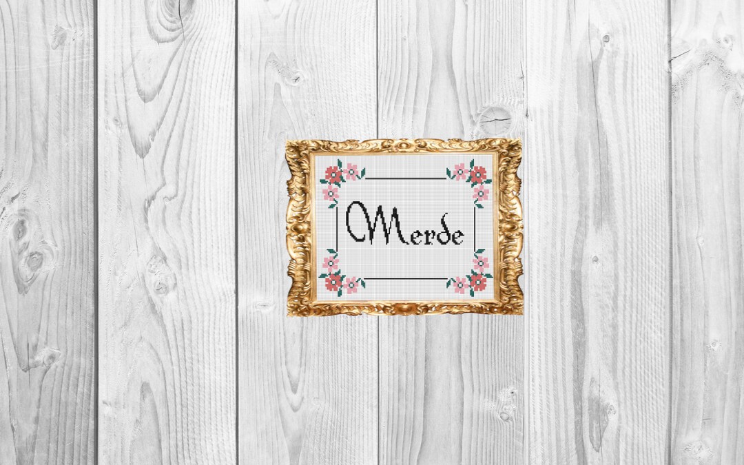 Merde - Funny Subversive and Snarky Cross Stitch Pattern - Instant ...