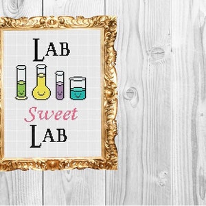 Lab Sweet Lab Funny Office Work Cross Stitch Pattern - Instant Download ...