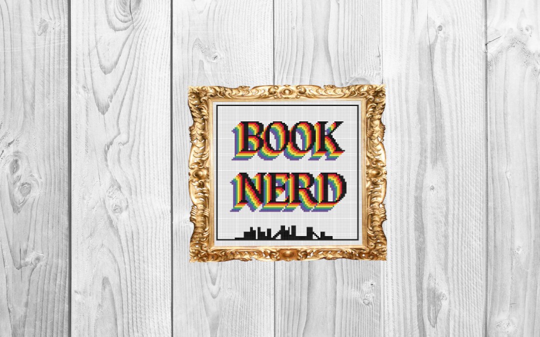 Book Nerd - Funny Work Home Library Subversive Cross Stitch Pattern ...