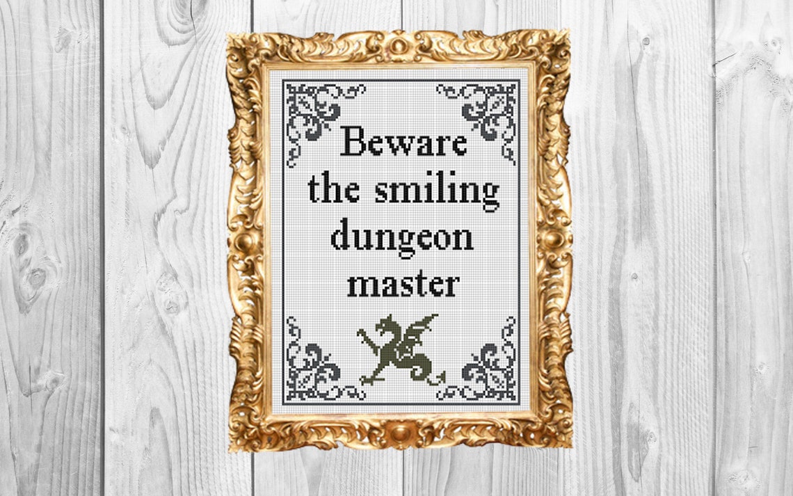 Beware the Smiling Dungeon Master - Nerdy Geek Cross Stitch Pattern ...