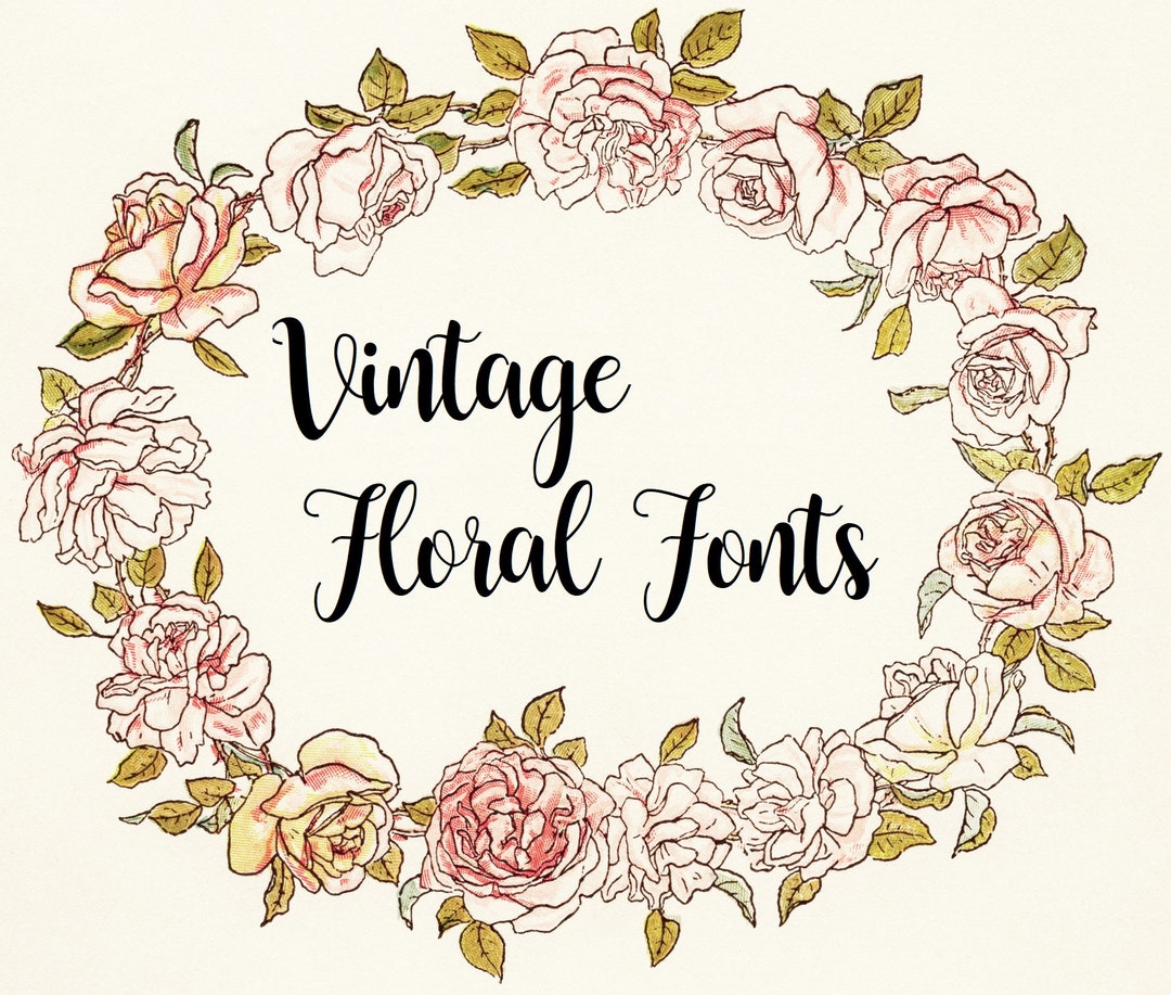 Vintage Floral Fonts Collection - Digital Cross Stitch Pattern ...
