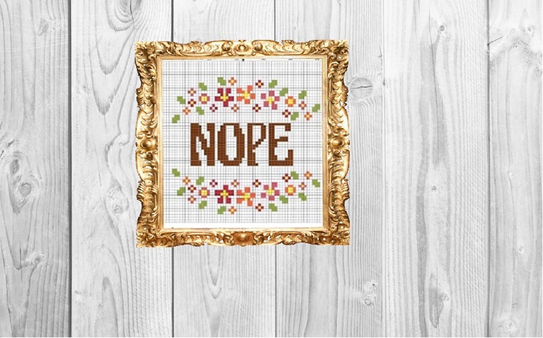 Nope - Funny Dirty Cross Stitch Pattern - Instant Download - Etsy