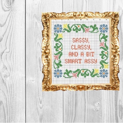 Sassy Classy and a Bit Smart Assy Cross Stitch Pattern - Etsy