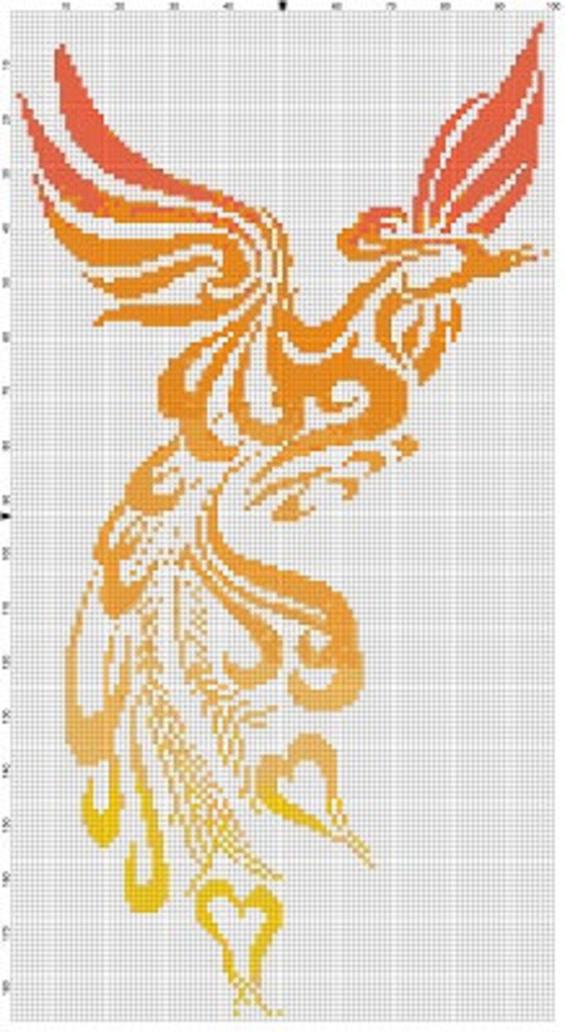 Tribal Abstract Phoenix retro Colorful Pixel Subversive - Etsy