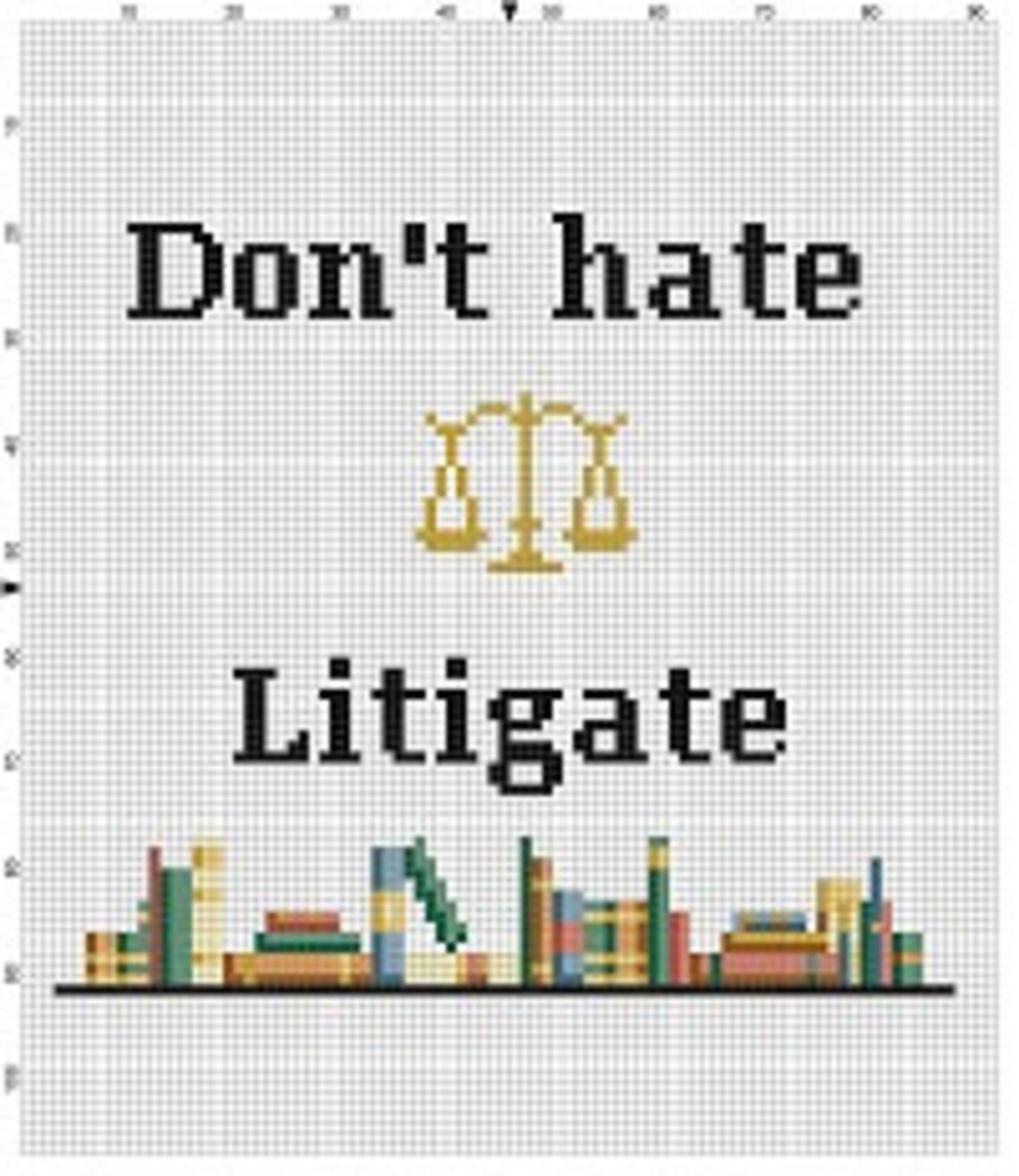 Don't Hate Litigate Office Funny Subversive Snarky | Etsy