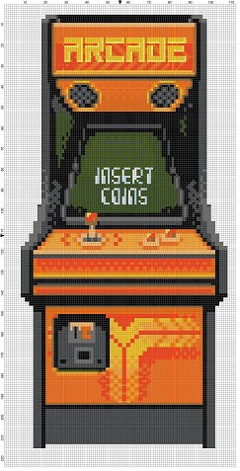 Retro Arcade Cabinet Cross Stitch Pattern Instant Download - Etsy