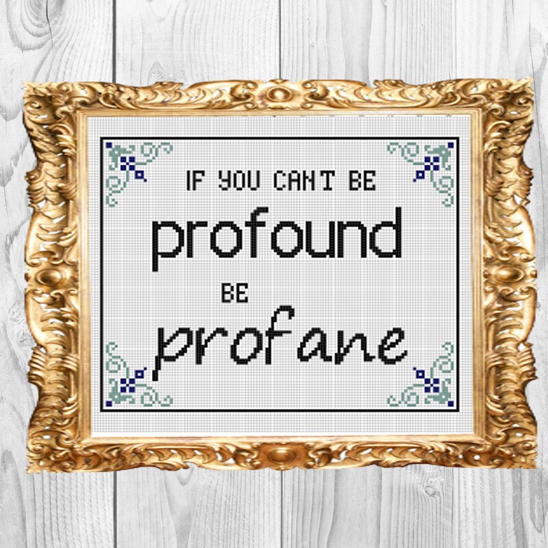 Profane Cross Stitch - Etsy