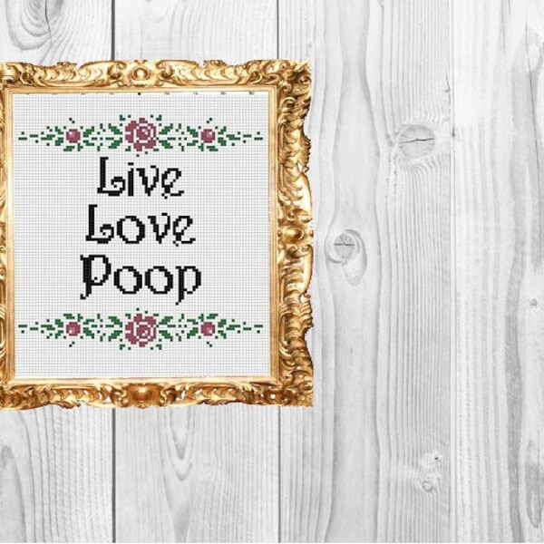 Poop Cross Stitch - Etsy