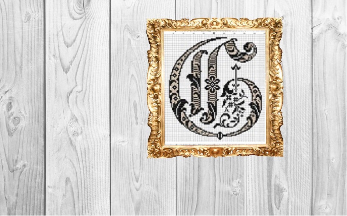 Monogram Letter G Fancy vintage wedding baby home | Etsy