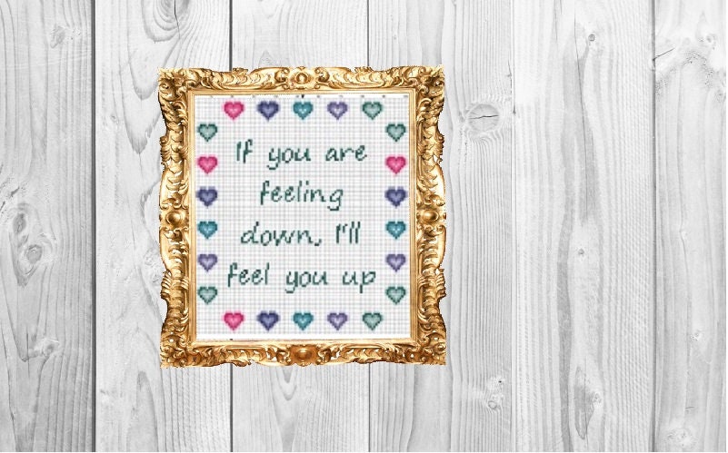 If You Are Feeling Down I'll Feel You up Funny Cross - Etsy Canada