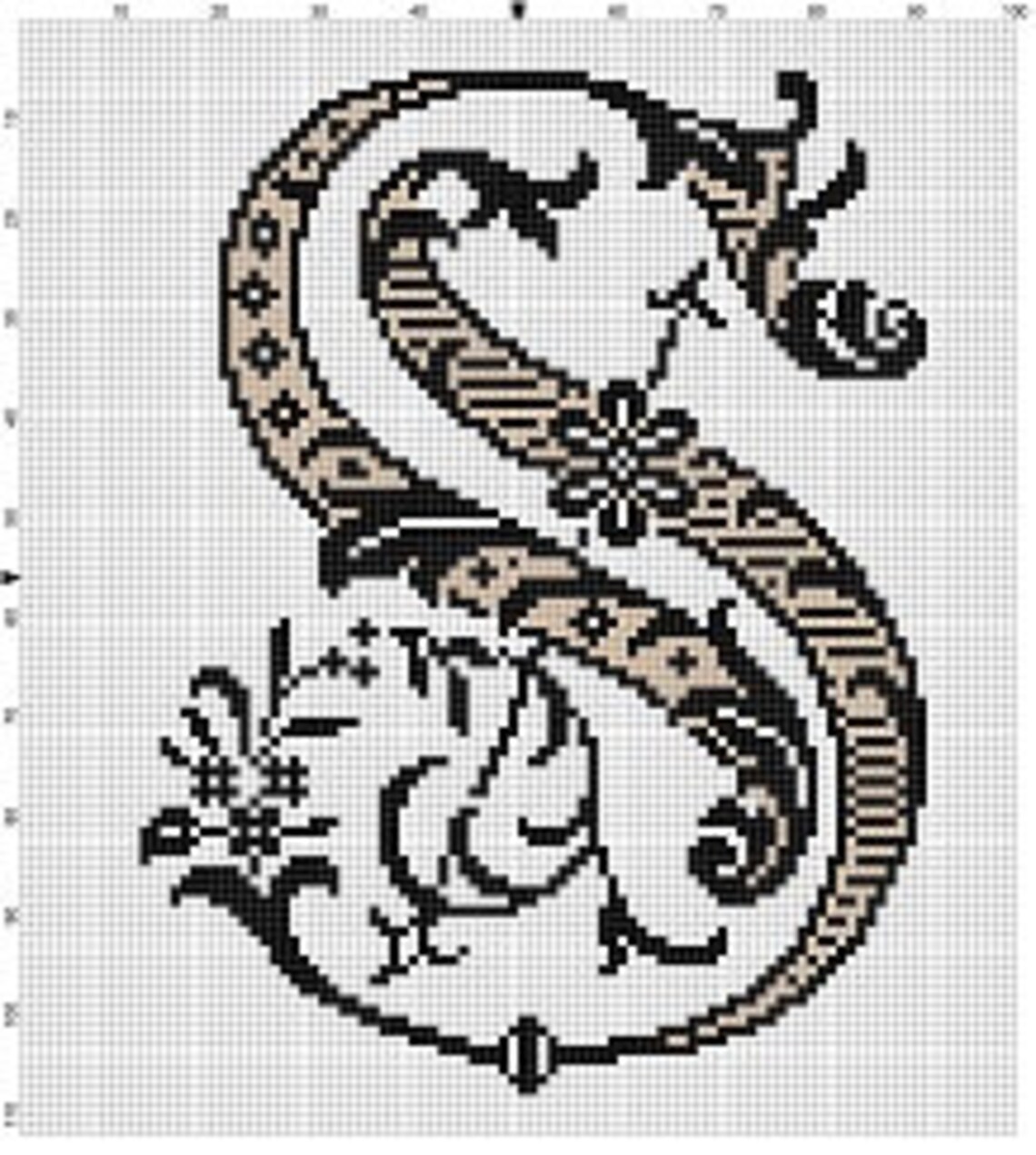 Monogram Letter S Fancy vintage wedding baby home | Etsy