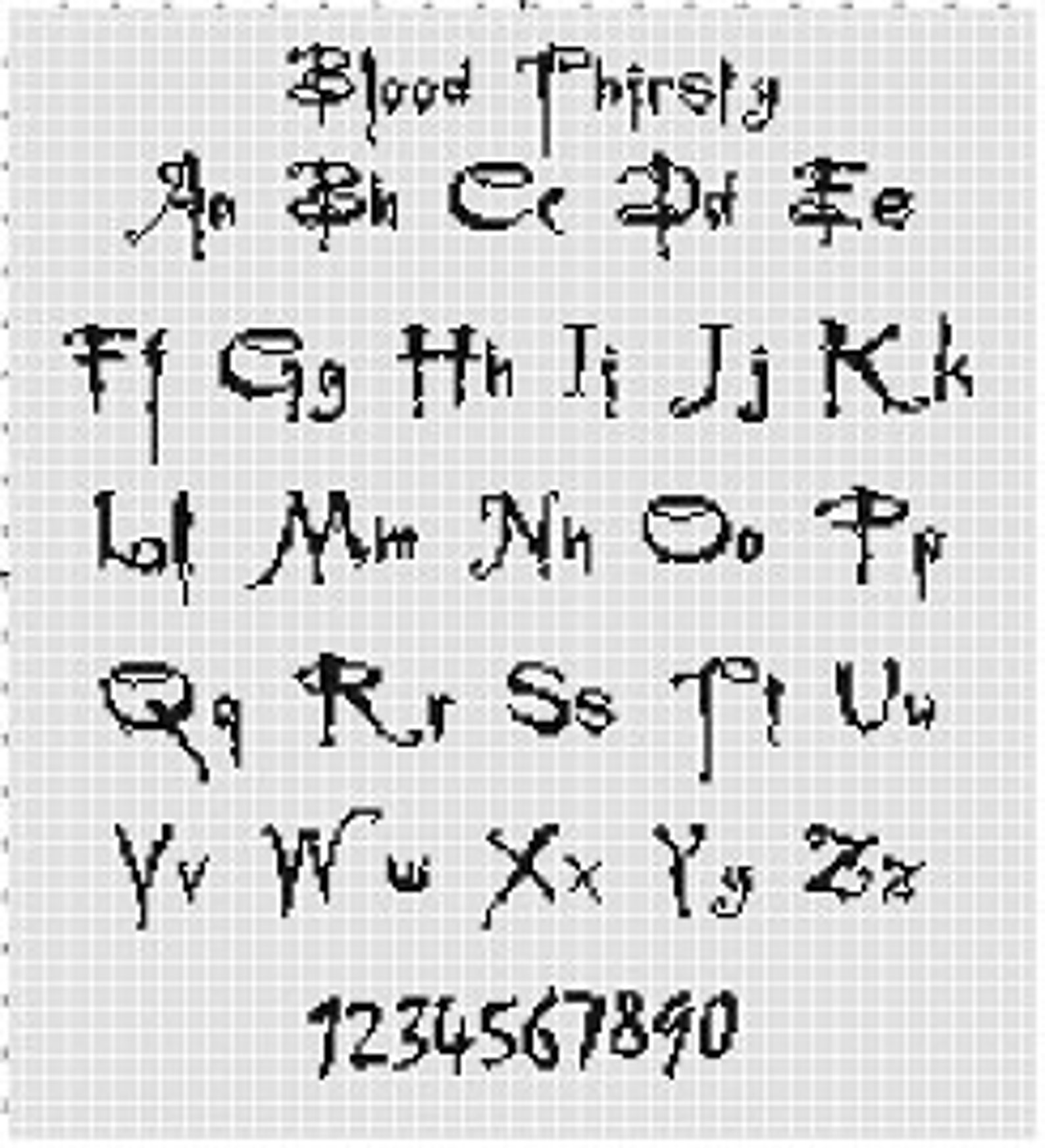 Horror Font Collection - Cross Stitch Pattern - Instant Download - Etsy