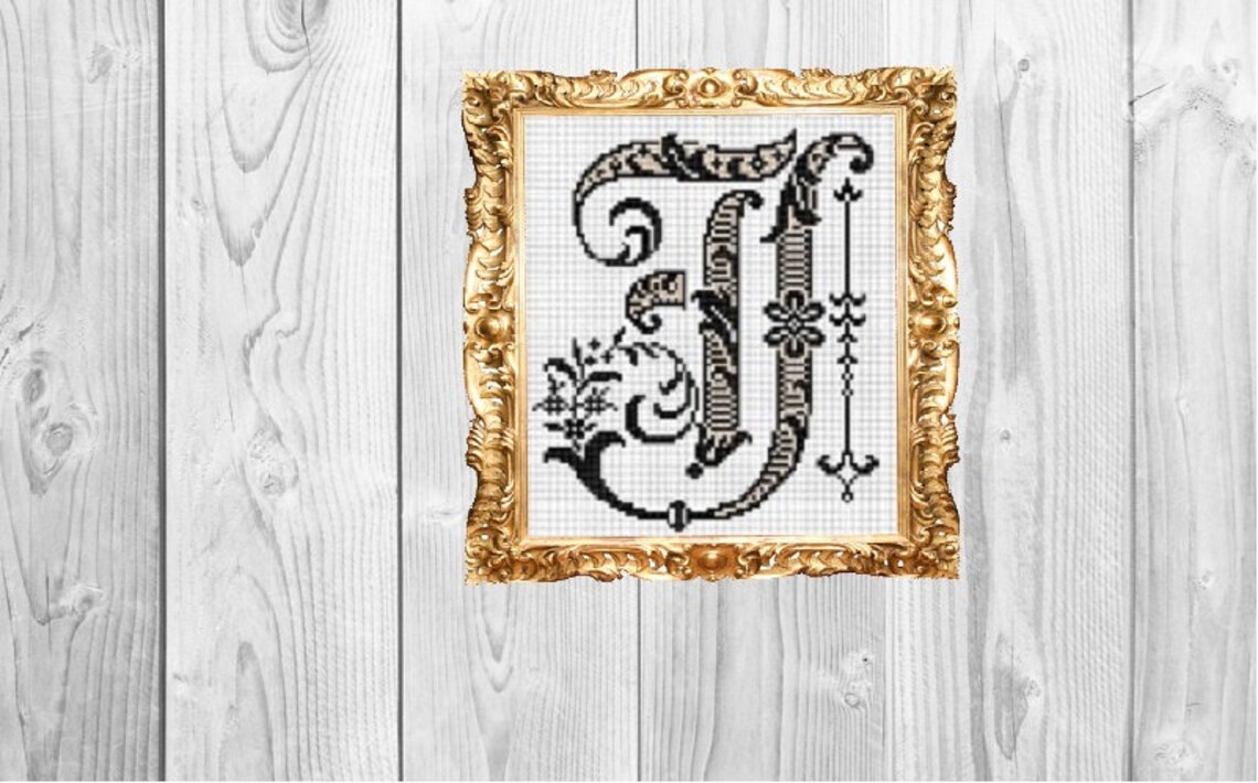 Monogram Letter J Fancy Vintage Wedding Baby Home - Etsy