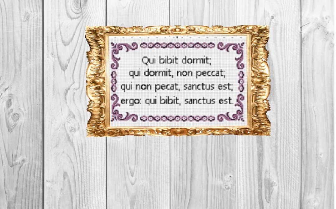 Latin Poem About Beer - Modern Funny Cross Stitch Pattern - Instant ...