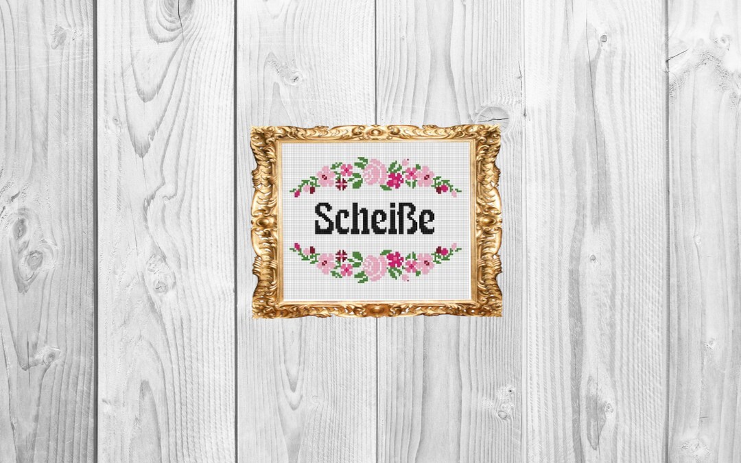German Scheibe (shit) - Funny Cross Stitch Pattern - Instant Download ...