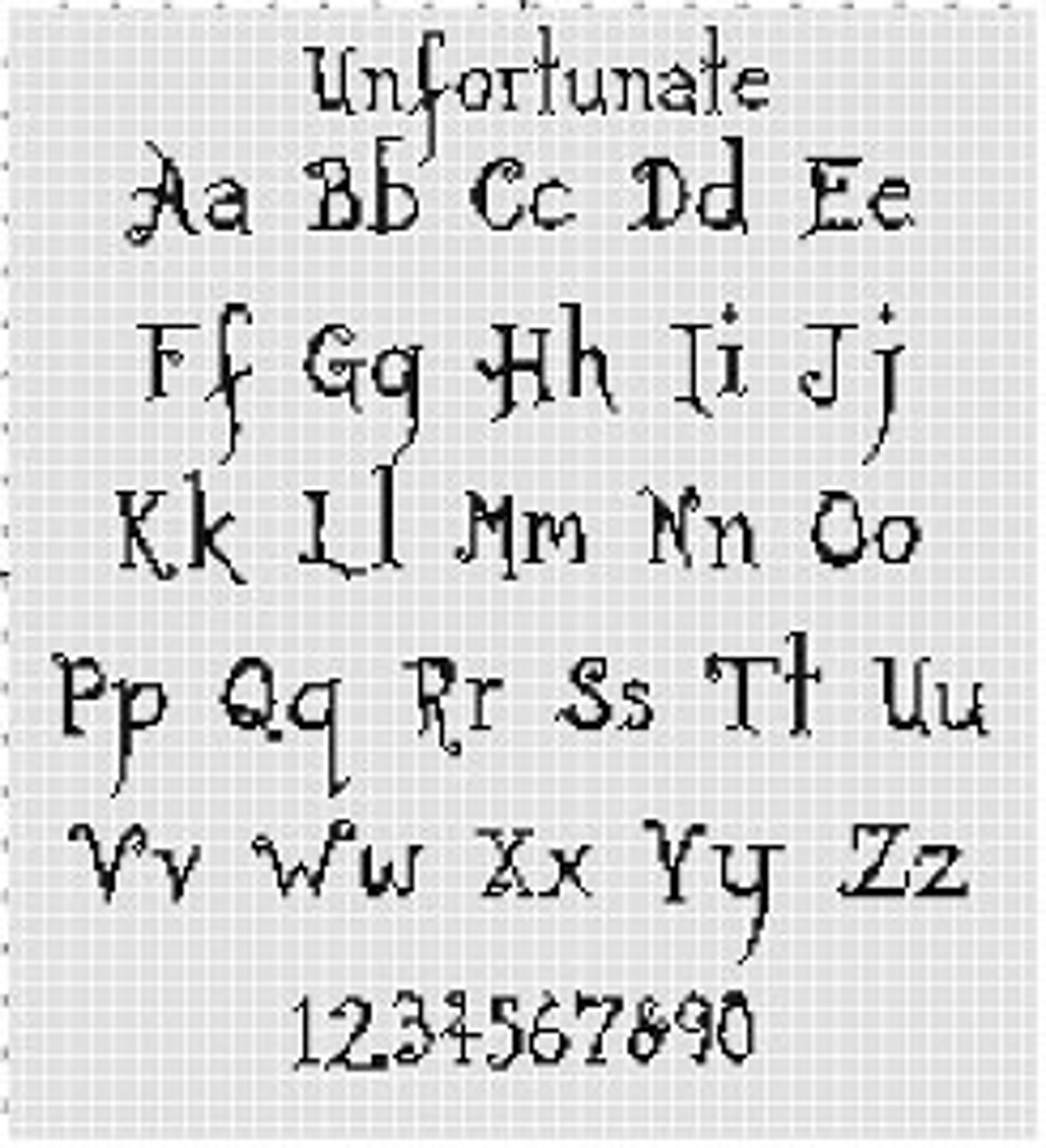 Horror Font Collection Cross Stitch Pattern Instant - Etsy