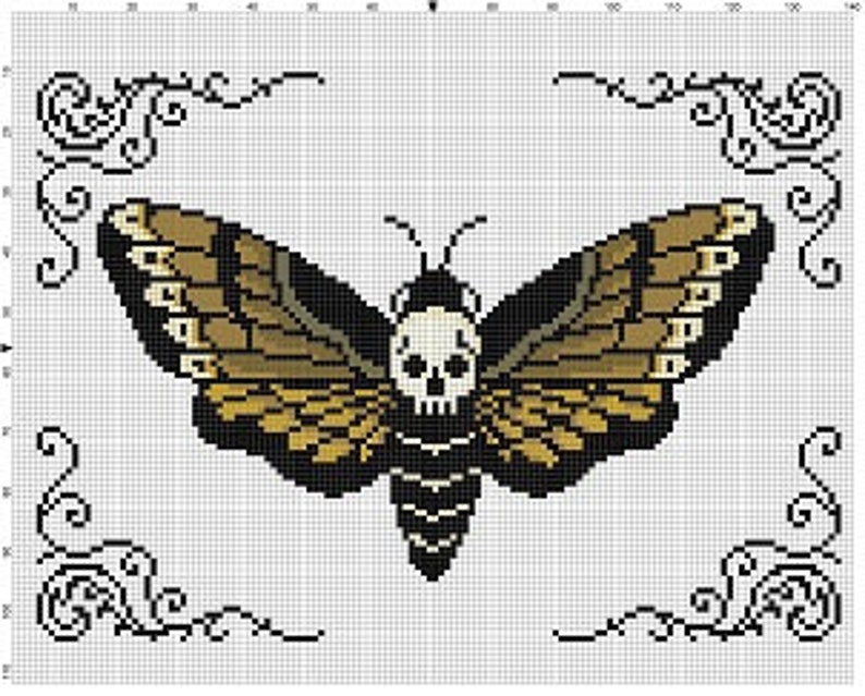 Deaths Head Moth Dark Halloween Snarky Cross Stitch Pattern - Etsy