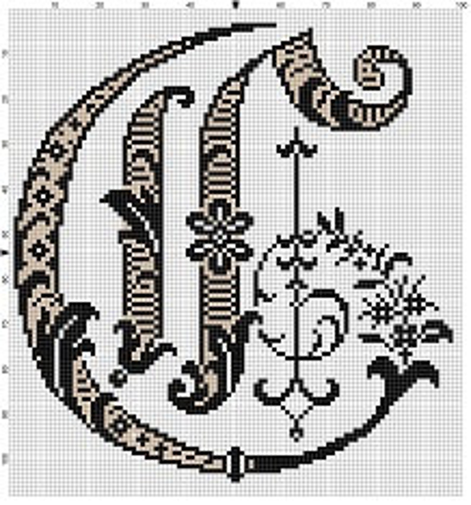 Monogram Letter C Fancy Vintage Wedding Baby Home - Etsy